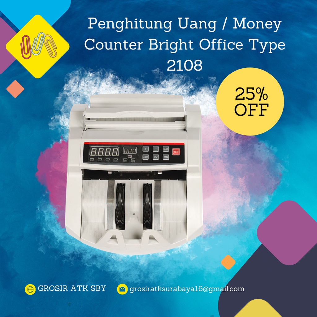 Jual Mesin Penghitung Uang / Money Counter Bright Office Type 2108 / ...