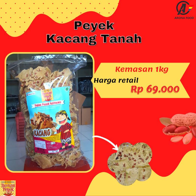Jual ARONA FOOD PEYEK KACANG TANAH 1KG CEMILAN ENAK MURAH SEHAT ...