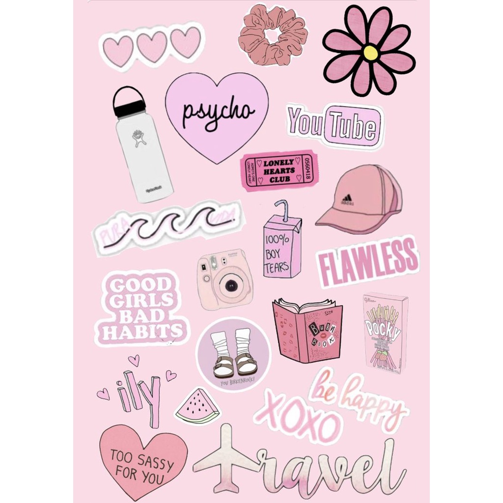 Jual STIKER AESTHETIC / STIKER AESTHETIC PINK / STIKER CASE HP / STIKER ...