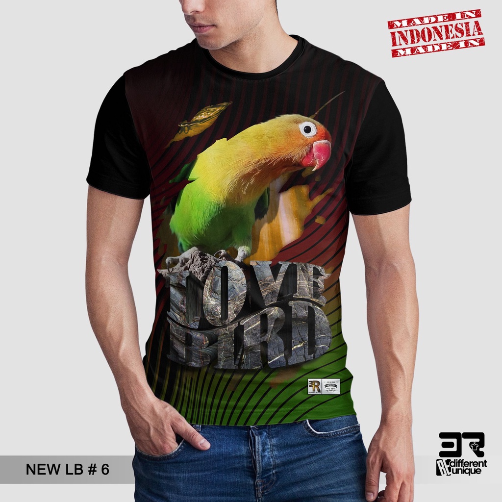 Jual [ COD ] KAOS PRINTING GAMBAR BURUNG LOVE BIRD NEW 6 - BAJU KICAU ...