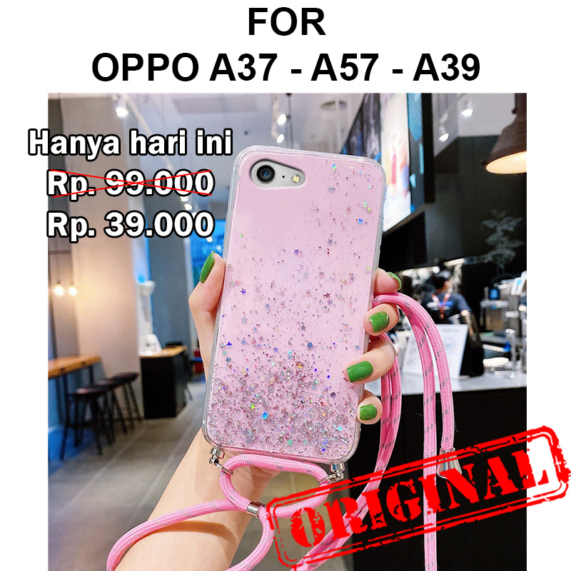 Jual GLITTER LANYARD case Oppo A37 A37f - A39 A57 softcase casing hp ...