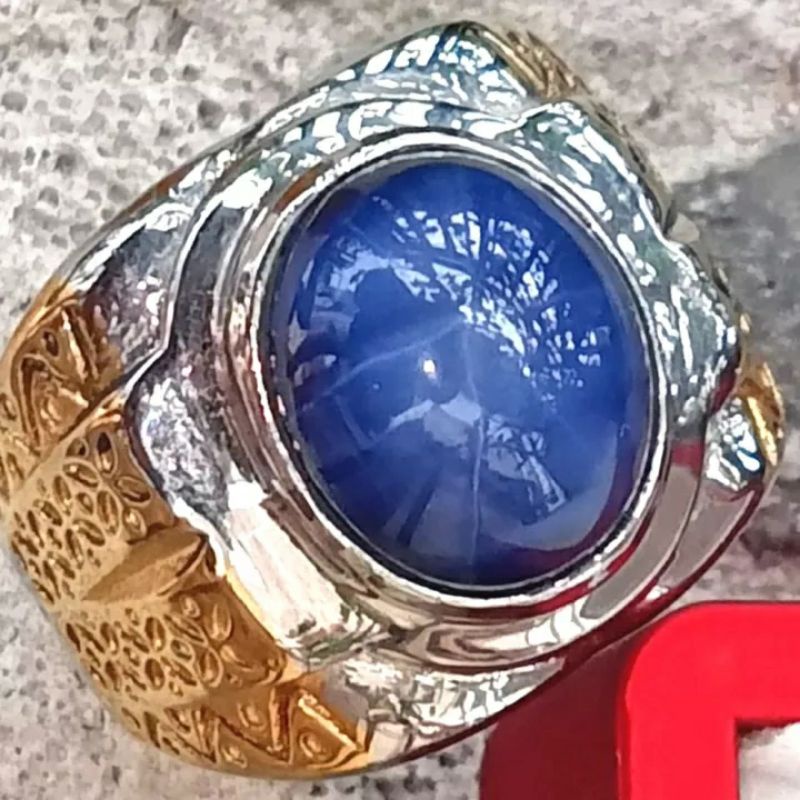 Jual CINCIN BATU PERMATA BLUE STAR AFRIKA SIZE KECIL/ KANTORAN / DIM ...