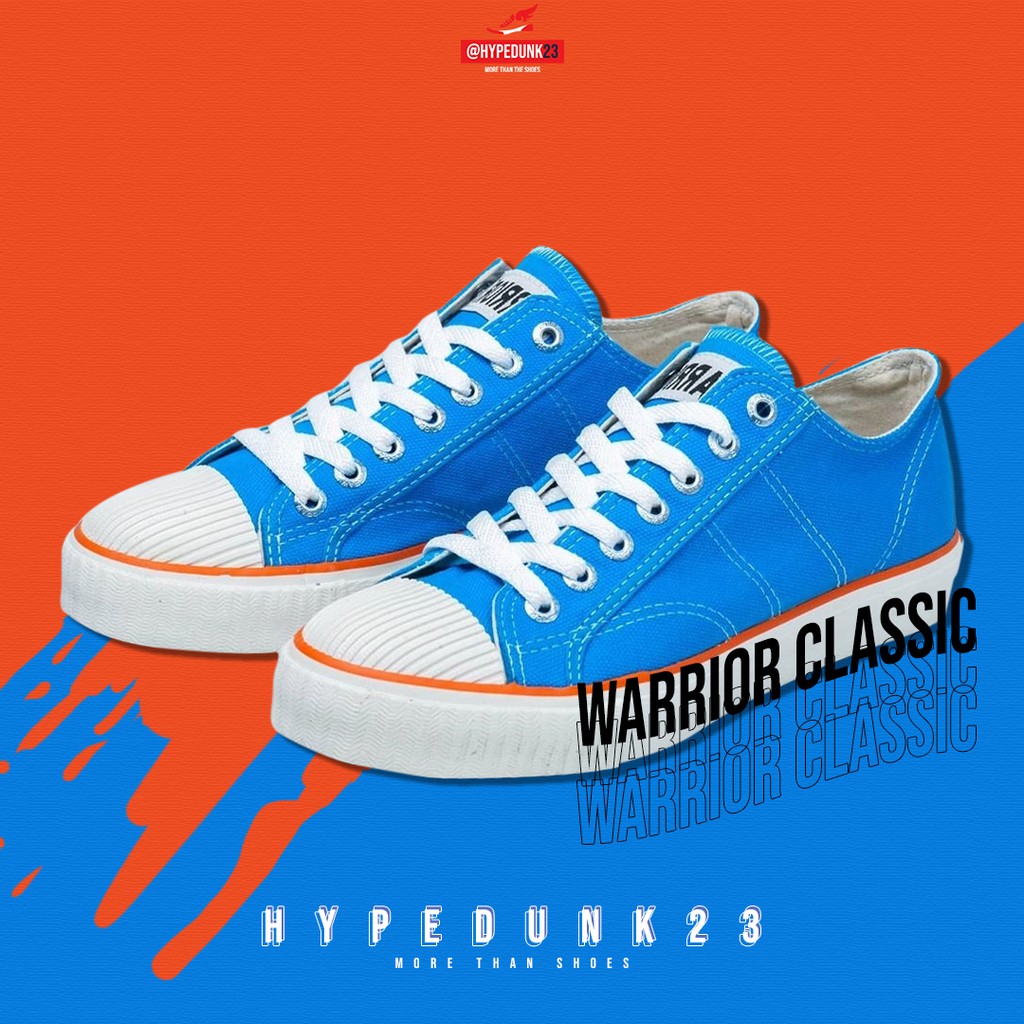 Jual Sepatu Warrior Classic Low Cut Blue Turkish (Biru Turkis) | Shopee ...