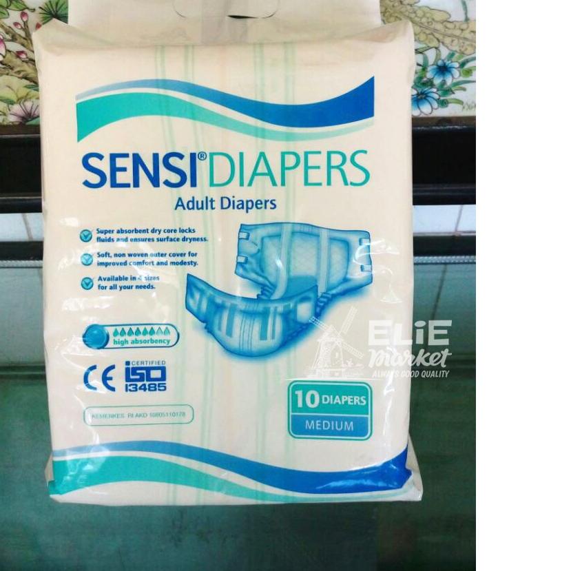 Jual SENSI ADULT DIAPERS Ukuran MEDIUM / Popok Dewasa / Popok Perekat (PACK isi 10 pcs) | Shopee ...