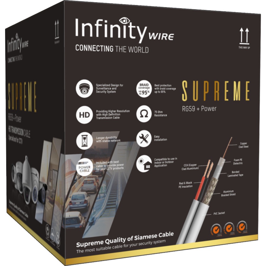 Jual Infinity Kabel CCTV RG59 Coaxial + Power (300M) | Shopee Indonesia