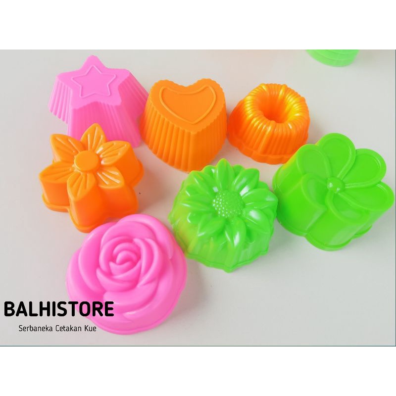 Jual 12PCS Cetakan Kue Bunga Plastik Food Grade Cetakan Jelly Puding ...