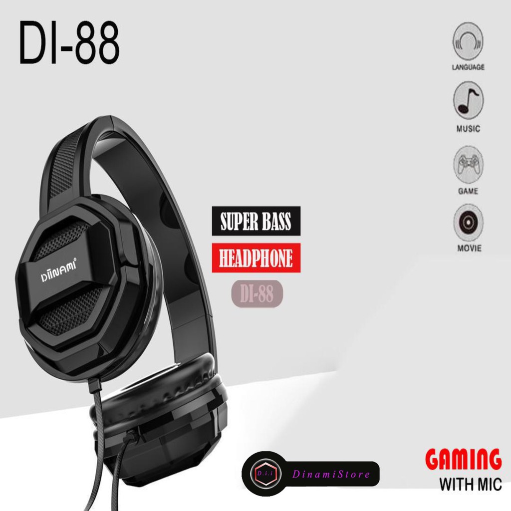 Jual BM097 Headphone Headset bando kabel diinami di88 gaming super bAss ...