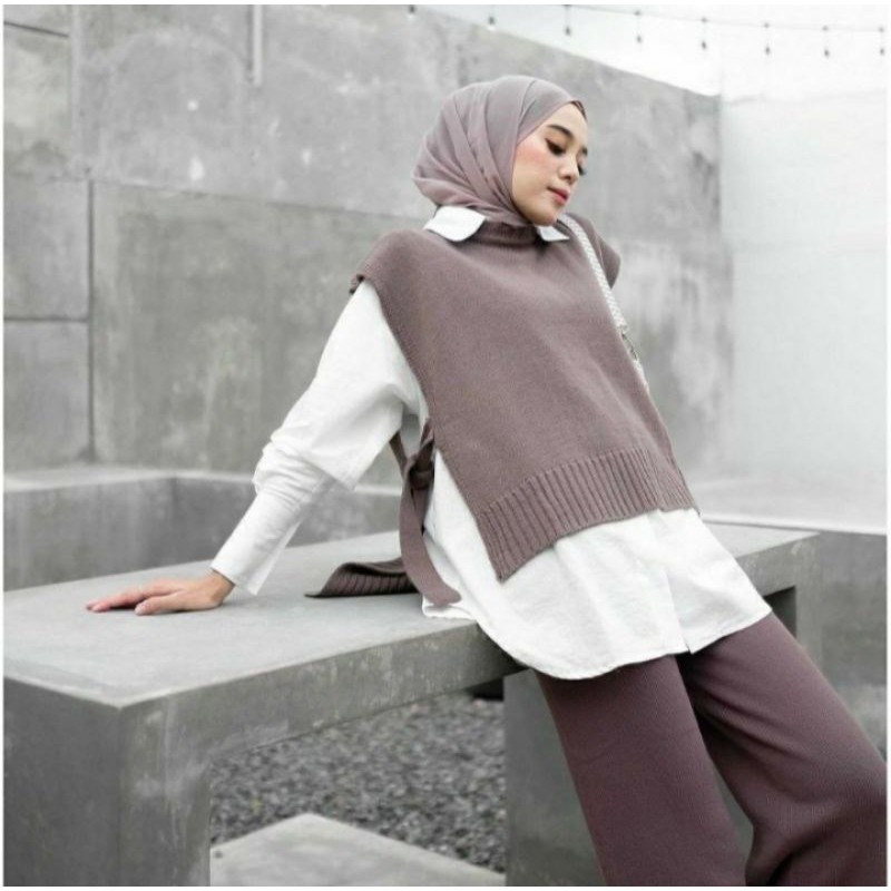 Jual VEST ROMPI RAJUT TALI | ROMPI ANDIN | ROMPI RAJUT WANITA | ROMPI MUSLIMAH | Shopee Indonesia