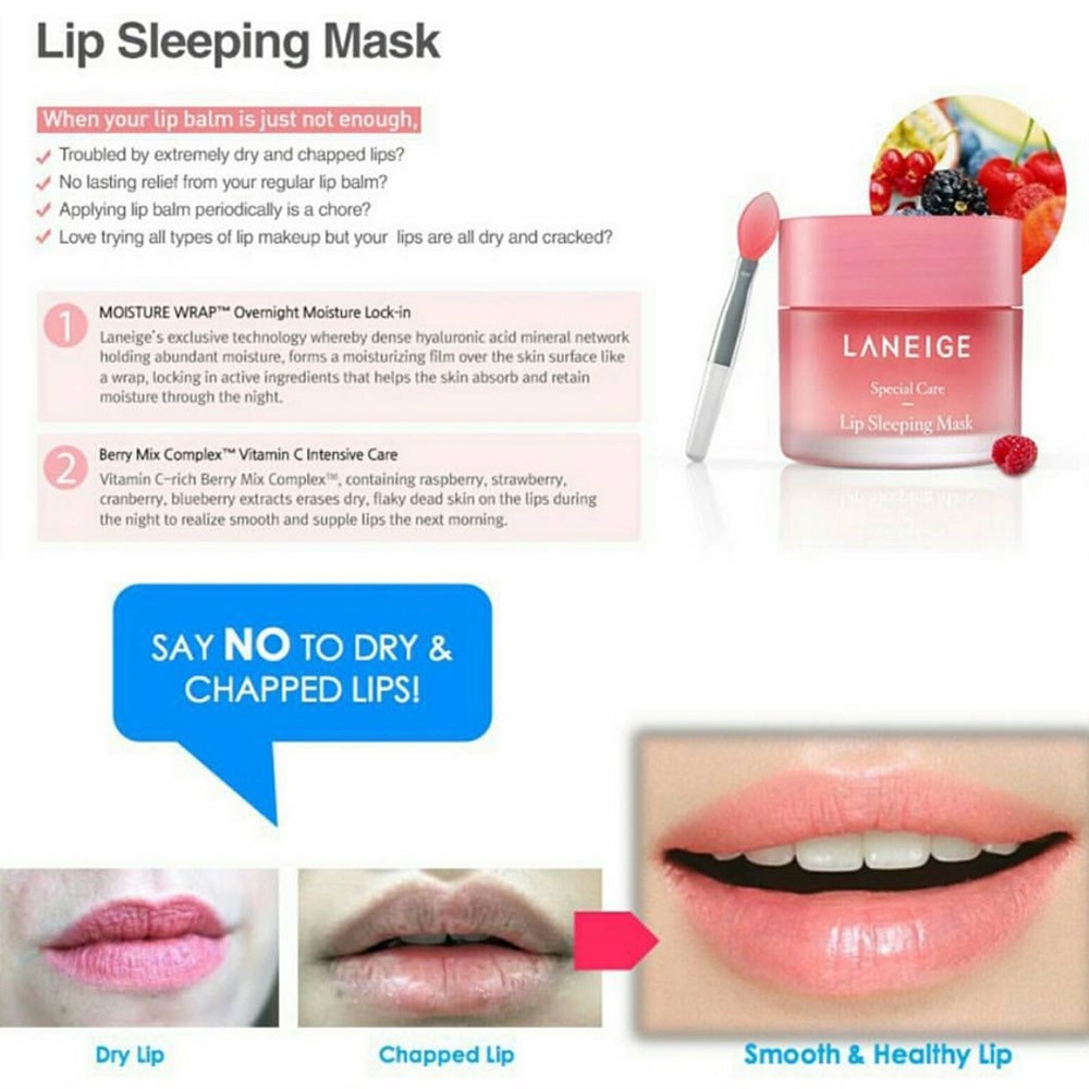 Jual LANEIGE Lip Mask Sleeping Masker Bibir | Shopee Indonesia
