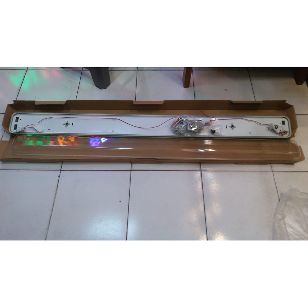 Jual Kap Lampu TL 2x18 waterproof IP65 60cm KOMPLIT rumah + lampu T8 TL ...