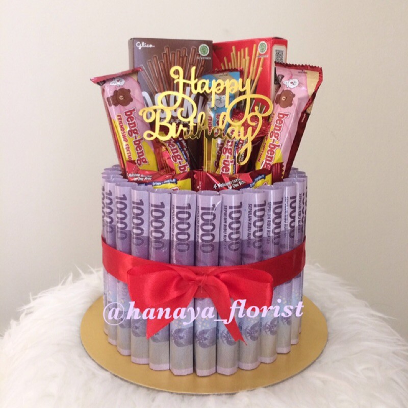 Jual Kue Uang Asli SUDAH TERMASUK UANG Money Cake Snack Tower Cake ...