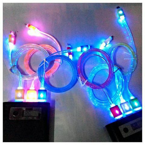 Jual kabel data full nyala pipih led micro | Shopee Indonesia