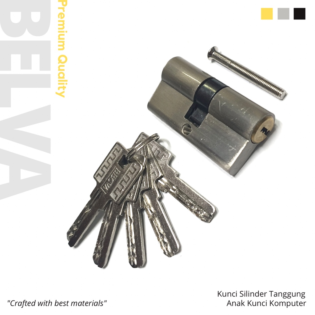 Jual Kunci Silinder Pintu Tanggung / Kecil Belva Jantung Kuningan 60mm | Shopee Indonesia