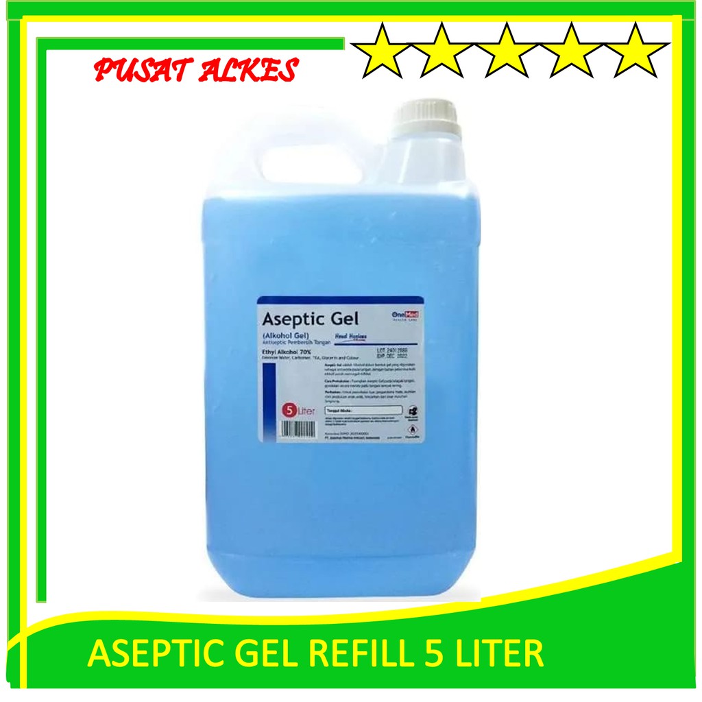 Jual Aseptic Gel 5 Liter Refill Onemed Hand Sanitazer Antiseptic Gel 5L Aseptik Antiseptik 5 ...