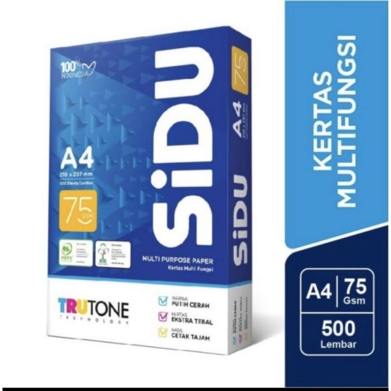 Jual Kertas HVS A4/F4 SIDU 75 gram (1 rim) | Shopee Indonesia