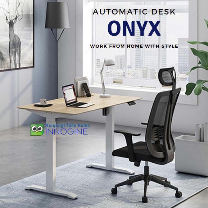 Jual Meja Standing Electric Meja Gaming Automatic Desk Adjustable Onyx ...