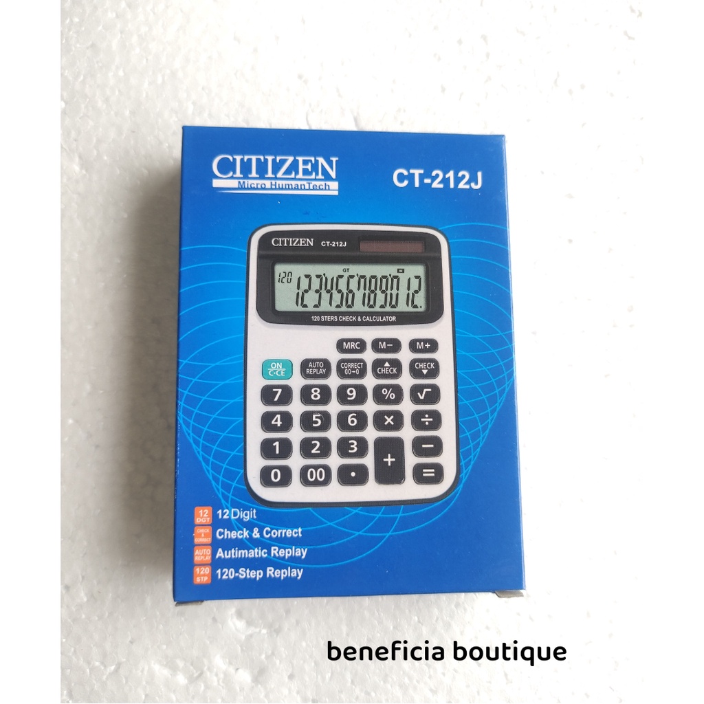 Jual KALKULATOR CITIZEN CT 212J 12 DIGIT LAYAR BESAR TOMBOL LEMBUT ...