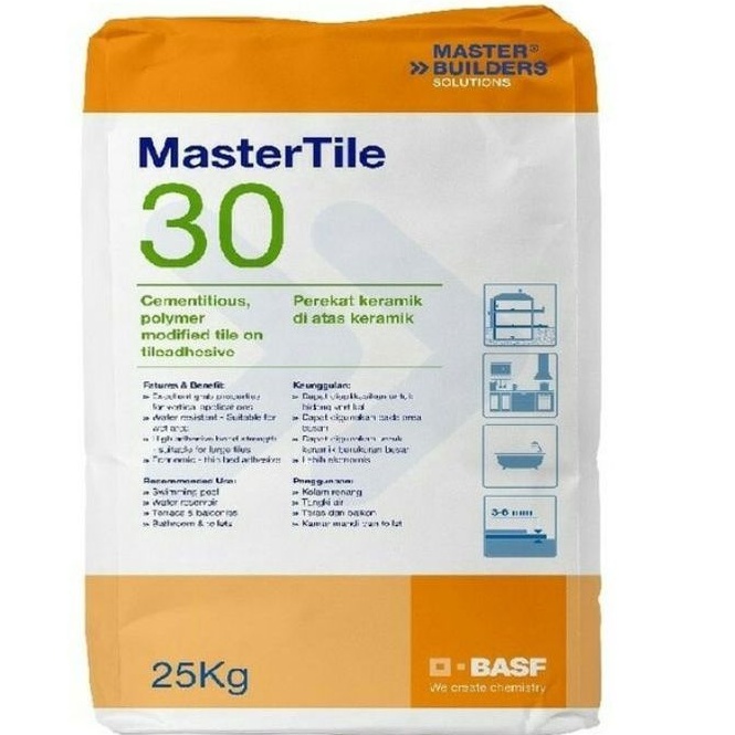Jual BASF master tile 30 semen instan perekat keramik diatas Keramik 25kg | Shopee Indonesia