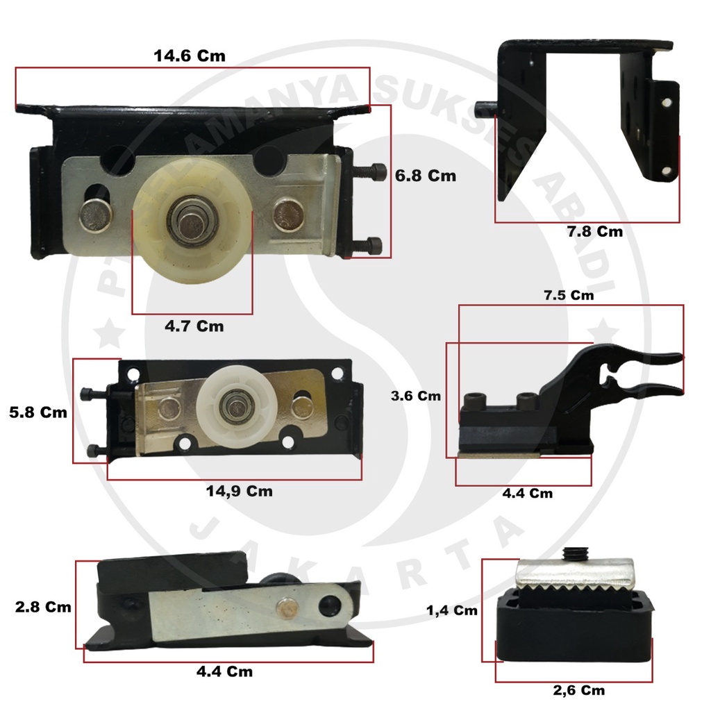 Jual Rel & Roda Pintu Sliding / Geser 2 Pintu Winston YIMING Lemari | Shopee Indonesia