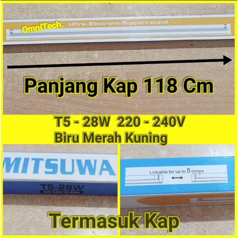 Jual Lampu TL Etalase T5 - 28W 28 Watt 28 W Mitsuwa Biru Merah Kuning Hemat Energi | Shopee ...