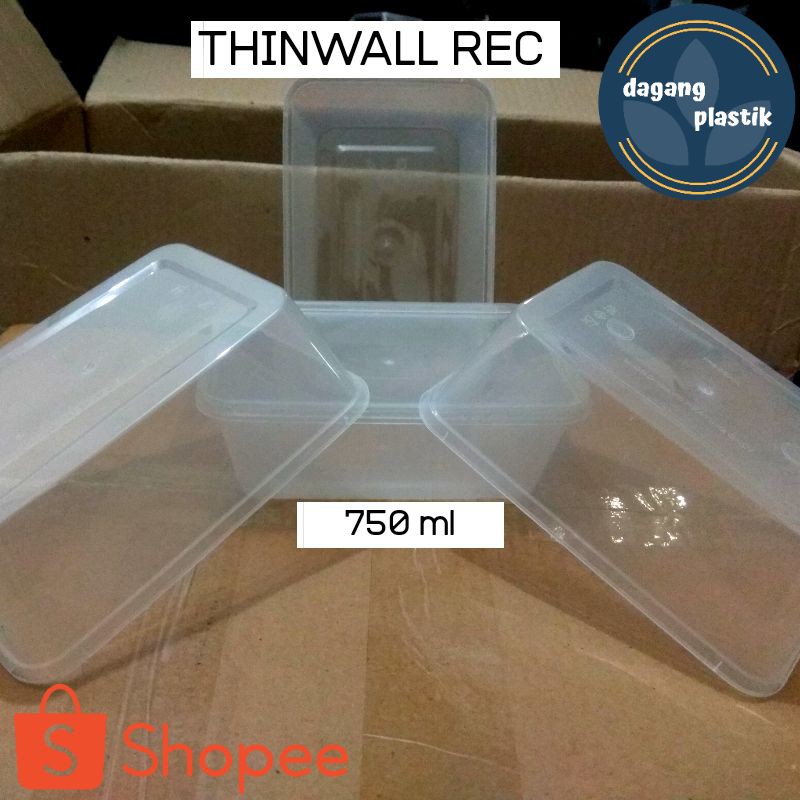 Jual Kotak plastik makanan 750 ml / Thinwall 750 ml | Shopee Indonesia