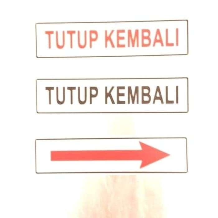 Jual sign label panah / tutup kembali / sign arah panah stiker rambu ...