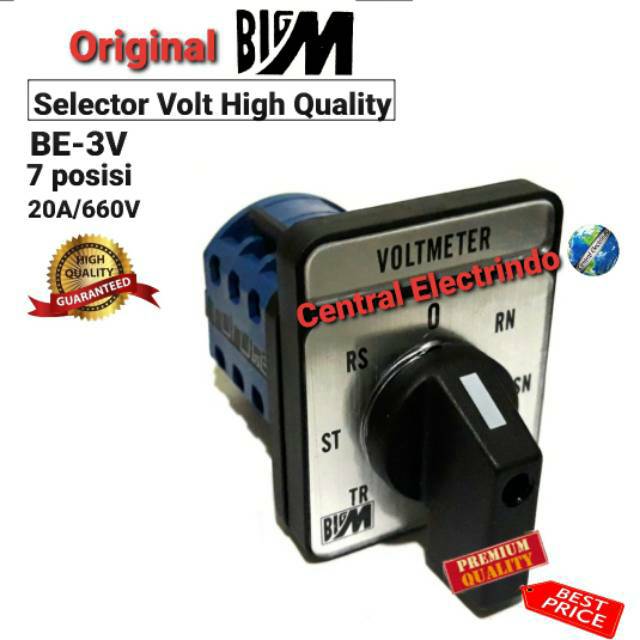 Jual Selector Switch Selector Volt Bigm Be 3v 3p 7 Posisi 20a 660v