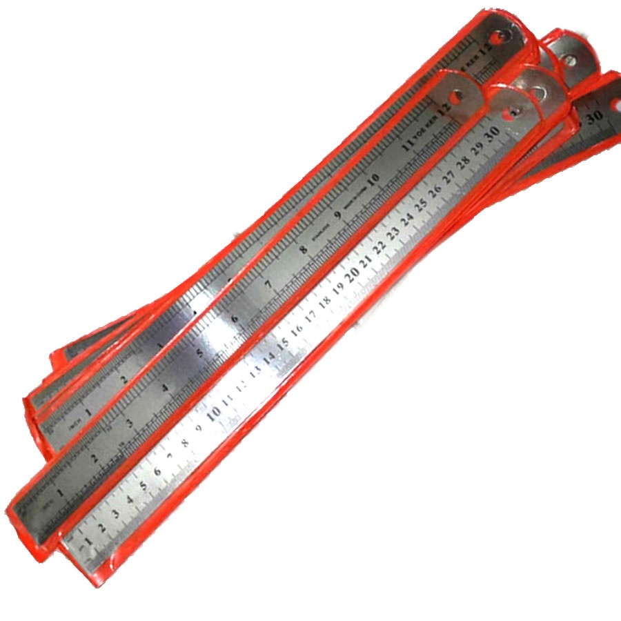 Jual PENGGARIS BESI POLOS 30CM STAINLESS (1 pak isi 12 Pcs) | Shopee Indonesia