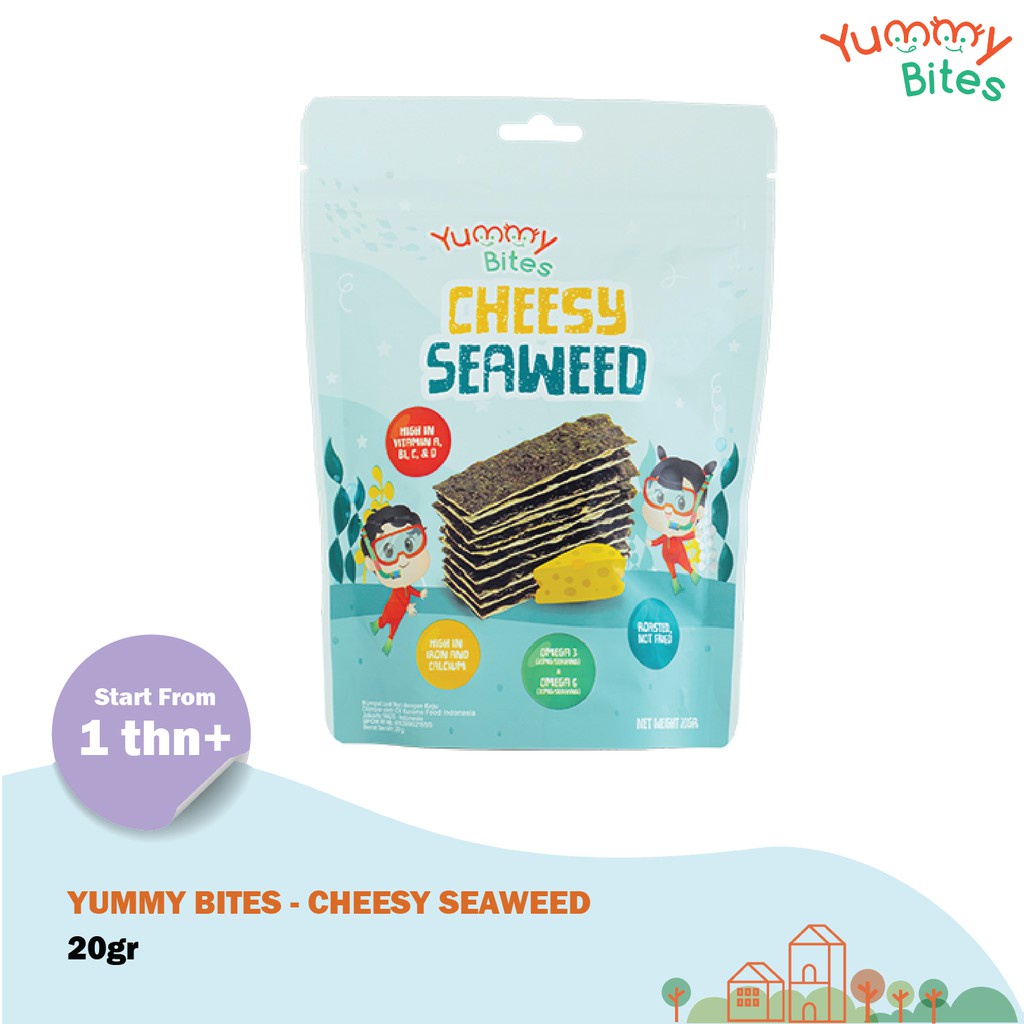 Jual Yummy Bites Cheesy Seaweed / Cemilan Rumput Laut Anak 12M+ - 20gr ...
