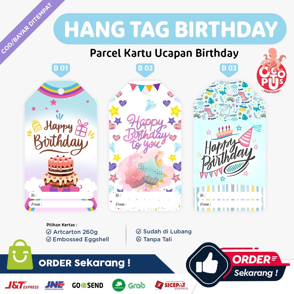 Jual Hang Tag Ulang Tahun Kado Hang Tag Parcel Kartu Ucapan Birthday ...