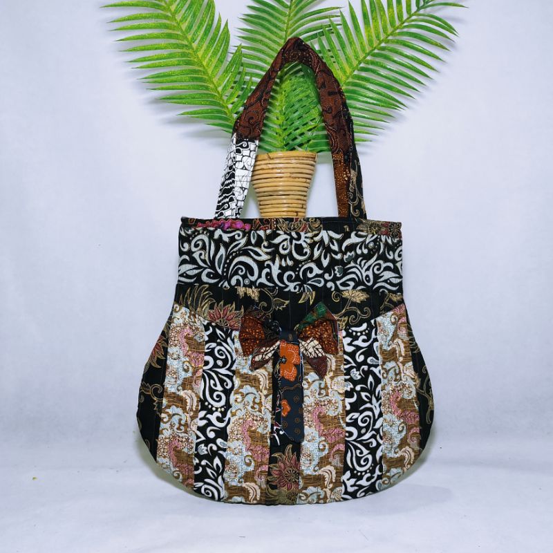 Jual Tas Batik Perca Unik (Model Setengah Lingkaran) | Shopee Indonesia