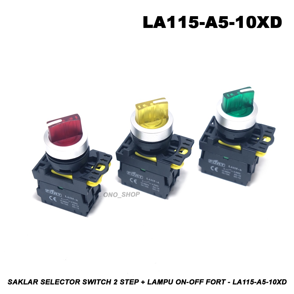 Jual Saklar Selector Switch 2 Step + Lampu On-Off FORT - LA115-A5-10XD ...