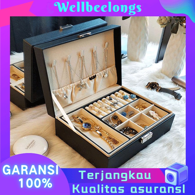 Jual Barang spot * Jewerly Box / Kotak Penyimpanan Perhiasan Jam Tangan / Kotak Perhiasan Kulit ...