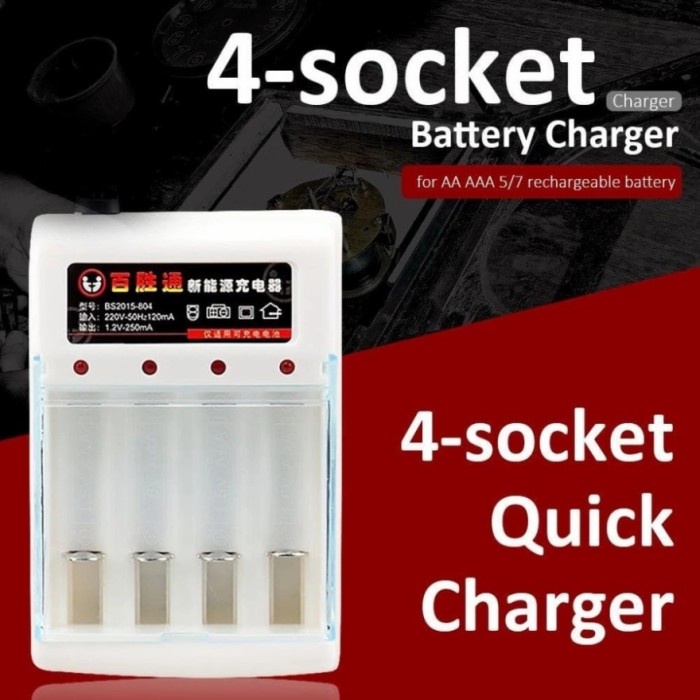 Jual Alat Cas Fast Charger Baterai Battery Batrai 4 slot AA AAA BS2015 ...