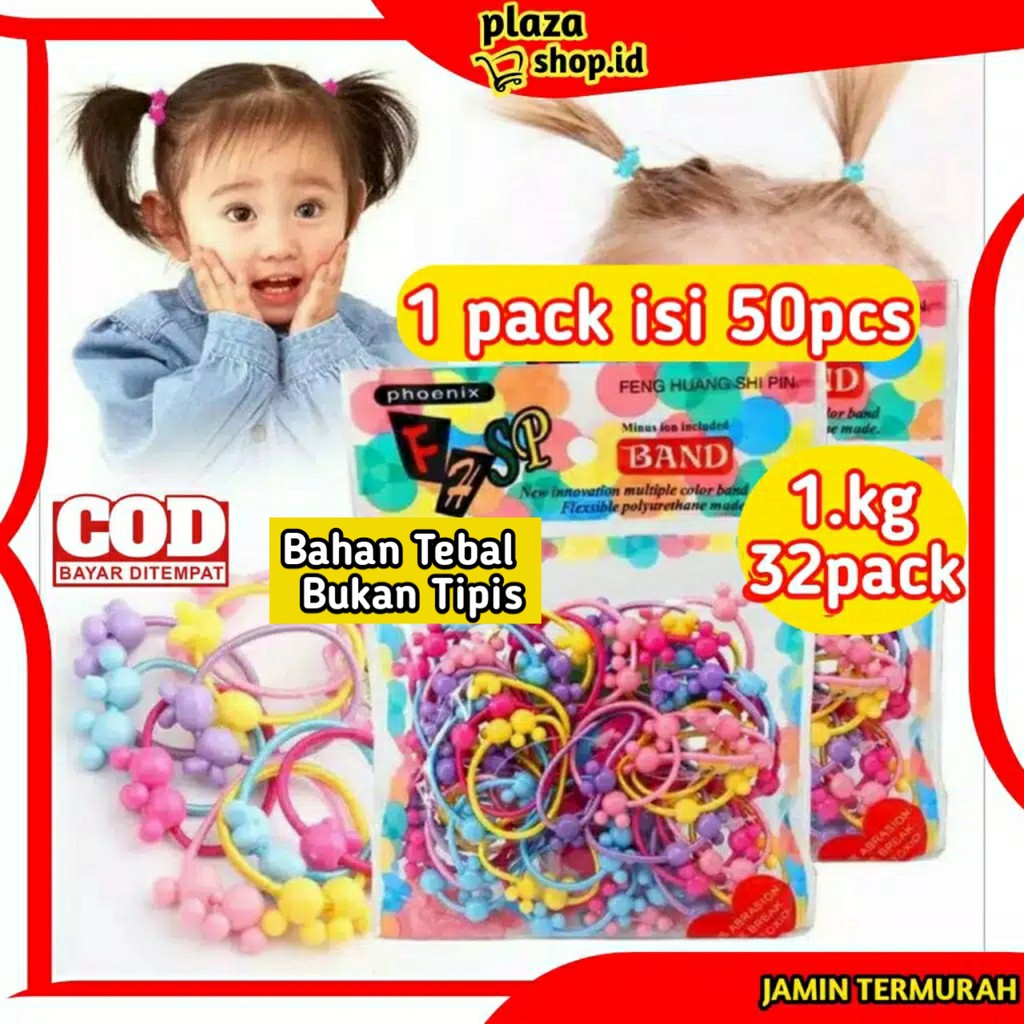 Jual Plazashop♨ COD KR38 Ikat Rambut Anak Anak Karakter Warna warni ...