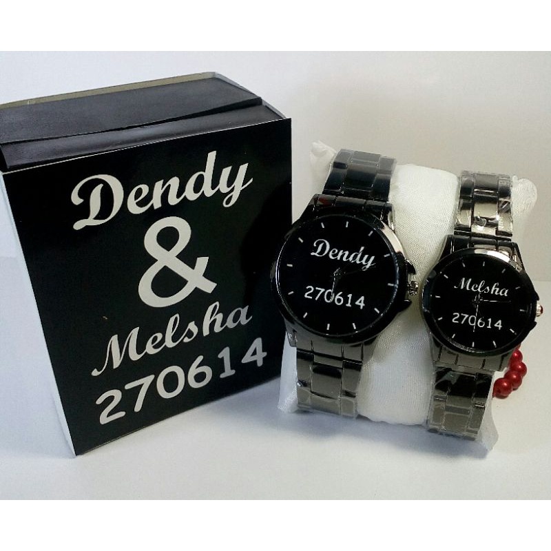 Jual JAM TANGAN CUSTOM NAMA COUPLE | Shopee Indonesia