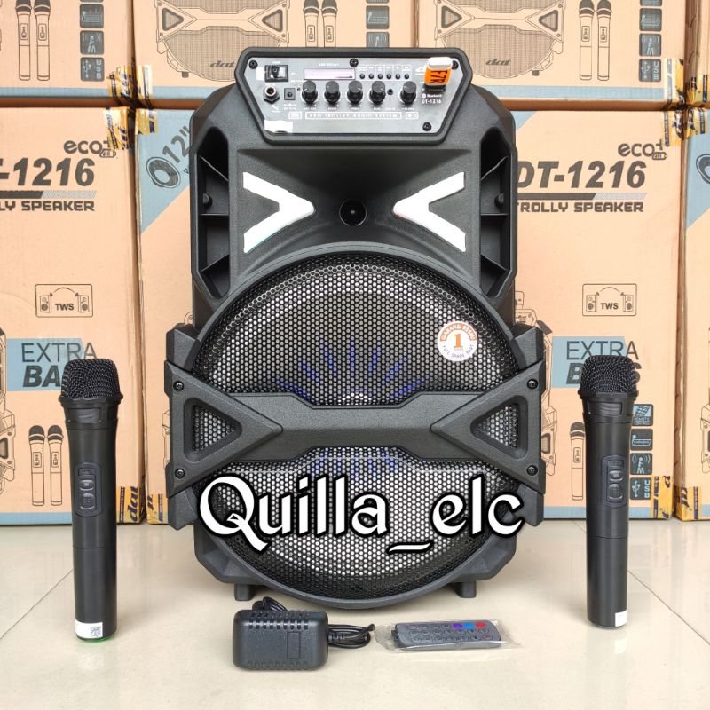Jual Speaker Portable 12 inch DAT DT 1216 Eco Free 2 Mic Wireless ...