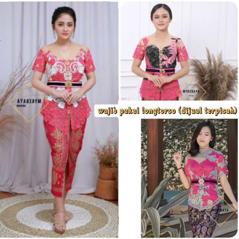 Jual MYKEBAYA set kebaya jadi tilestick modifikasi pink dewita / aurora / olivia | Shopee Indonesia