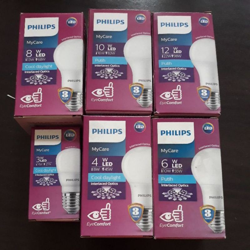 Jual Lampu Led Bulb Philips 3w,4w,6w,8w,10w,12w/bohlam led philips kota ...