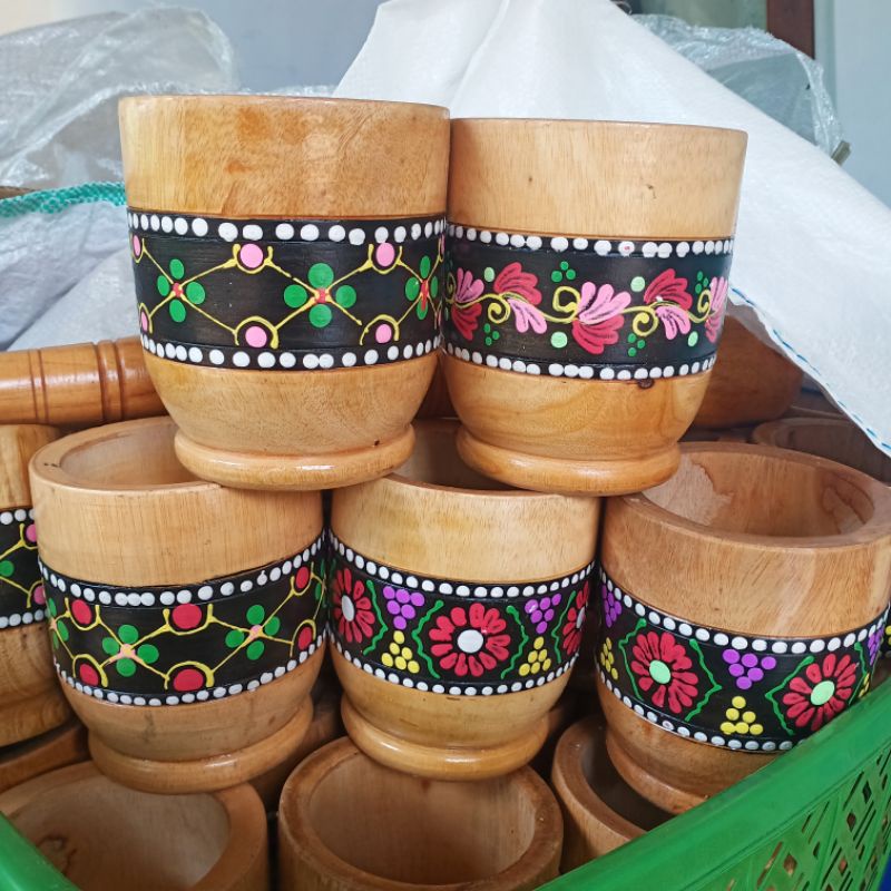 Jual TERMURAH POT BUNGA KAYU MOTIF 12*13cm/ DEKORASI / TAMAN / HIASAN ...