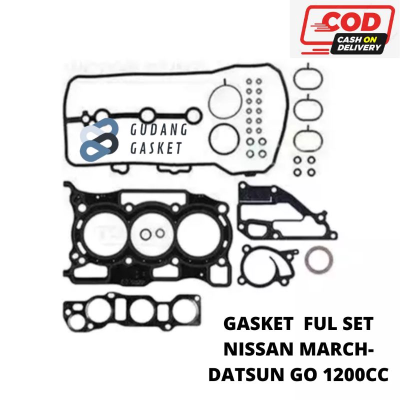 Jual PAKING SET GASKET FUL SET NISSAN MARCH 1200 CC DATSUN GO HR12 K13 ...