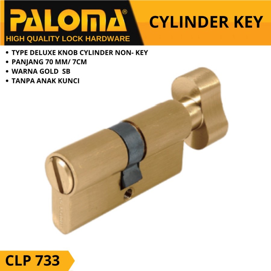 Jual KUNCI CILINDER PALOMA CLP 733 KNOP DELUXE KC-NK 70MM NO KEY SB ...