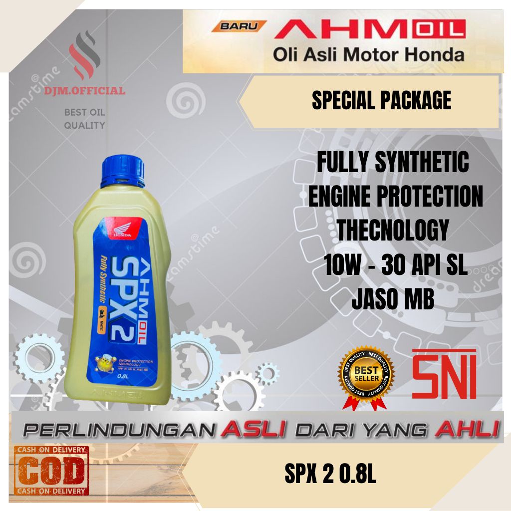 Jual OLI AHM OIL HONDA MATIC SPX 2 800 ML 10w-30 SL JASO MB FULLY ...