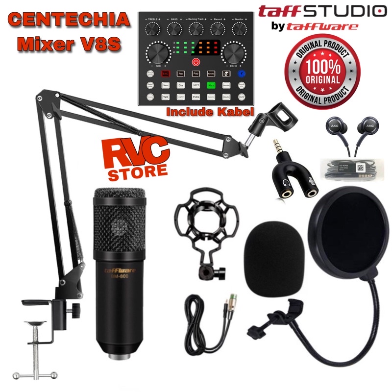 Jual (TERMURAH) PAKET MICROPHONE Mic Condenser BM 800 + SOUNDCARD V8 ...