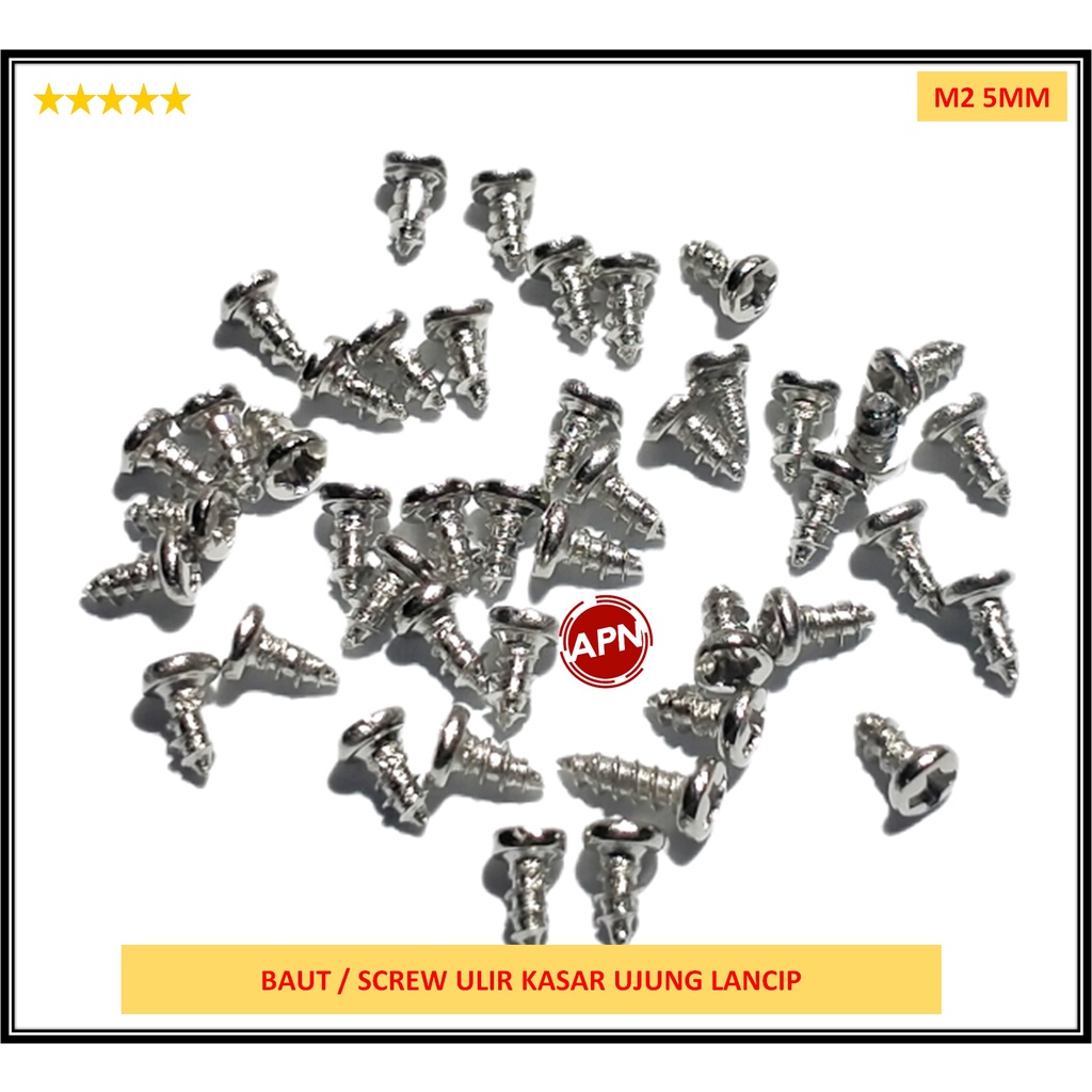 Jual BAUT / SCREW TAPPING M2 5MM KEPALA BULAT / UJUNG RUNCING | Shopee ...