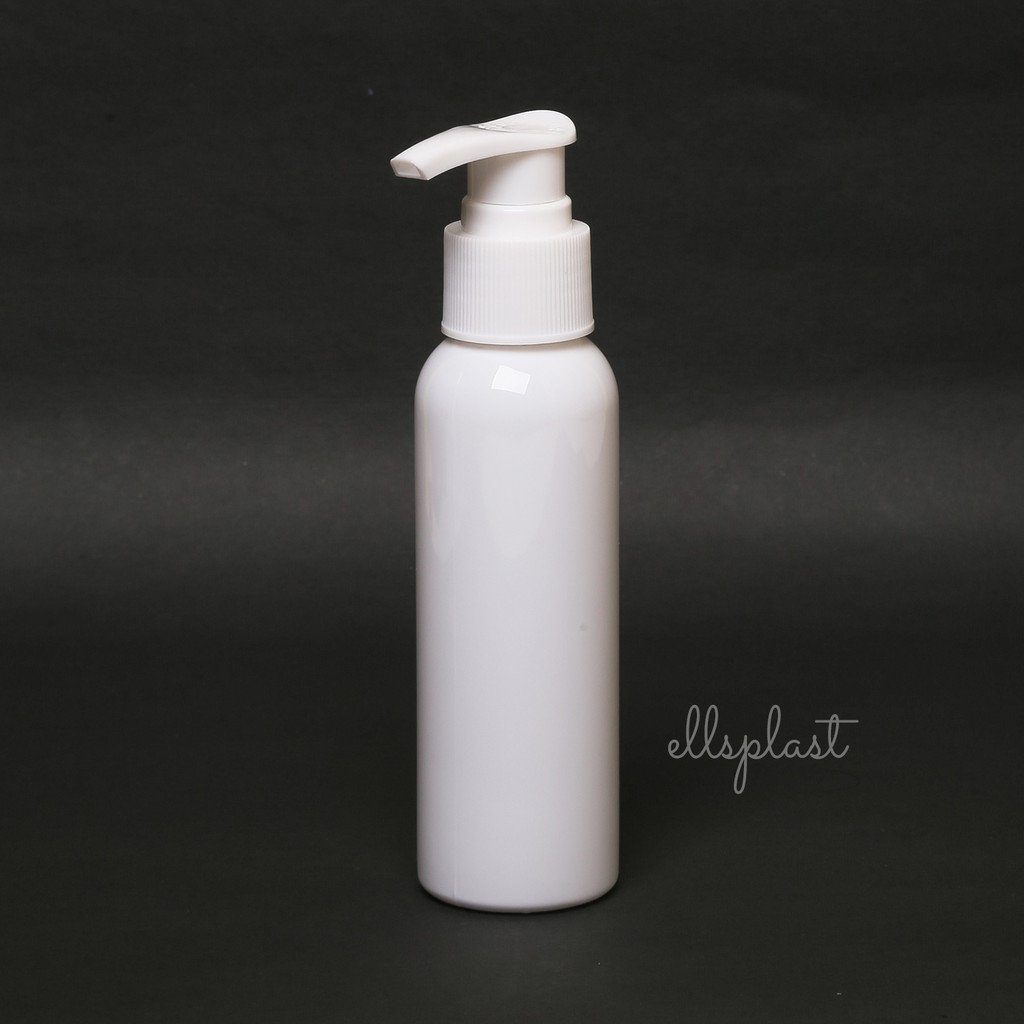 Jual BOTOL PET 100 ML PUTIH TUTUP PUMP PUTIH / BOTOL PUMP 100 ML PUTIH | Shopee Indonesia