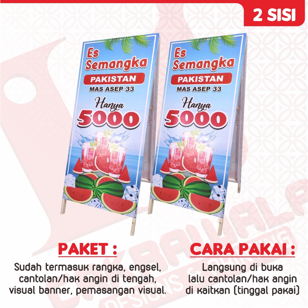 Jual STAND BANNER KAYU UKURAN 60 X 130 - SEGITIGA BANNER KAYU ...