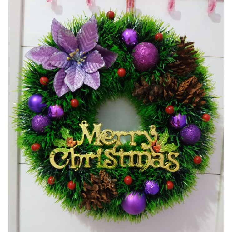 Jual DEKORASI KRANS NATAL WREATH HIASAN KRANZ HIASAN PINTU AKSESORIS ...