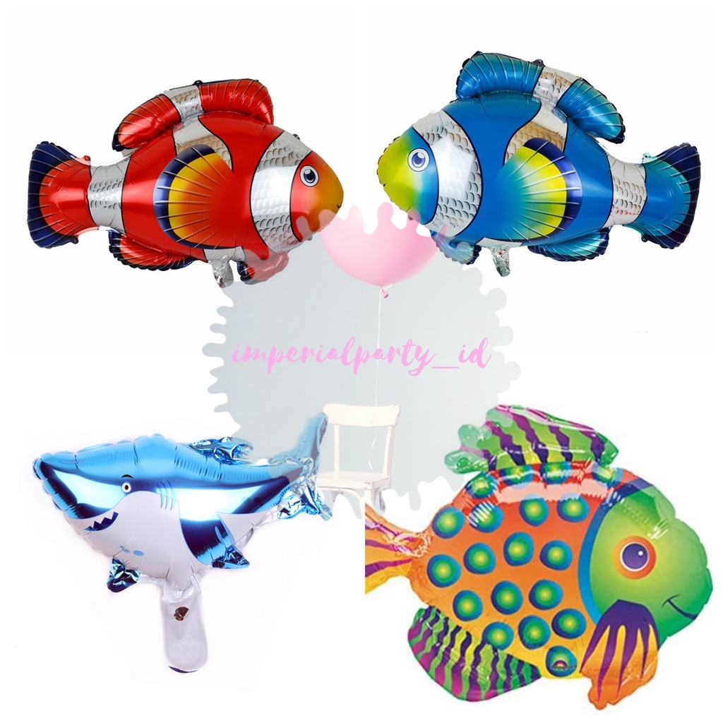 Jual Balon Foil Animal Hewan Laut Ikan Fish Shark Kecil Ocean | Shopee ...
