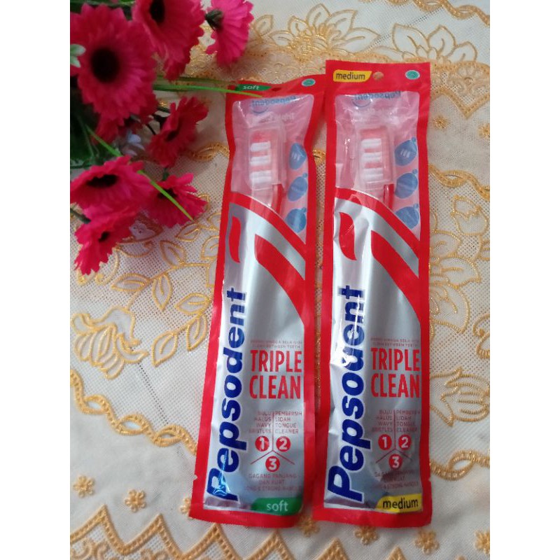 Jual Pepsodent TB Triple Clean Soft 1. Pcs kemasan Plastik | Shopee ...